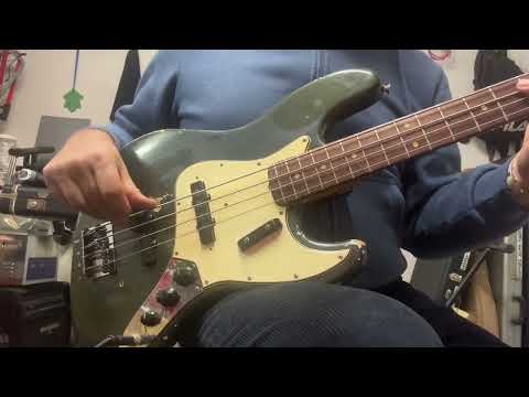 1965 Fender Jazz Bass - Charcoal Frost Metallic - Matching | Reverb