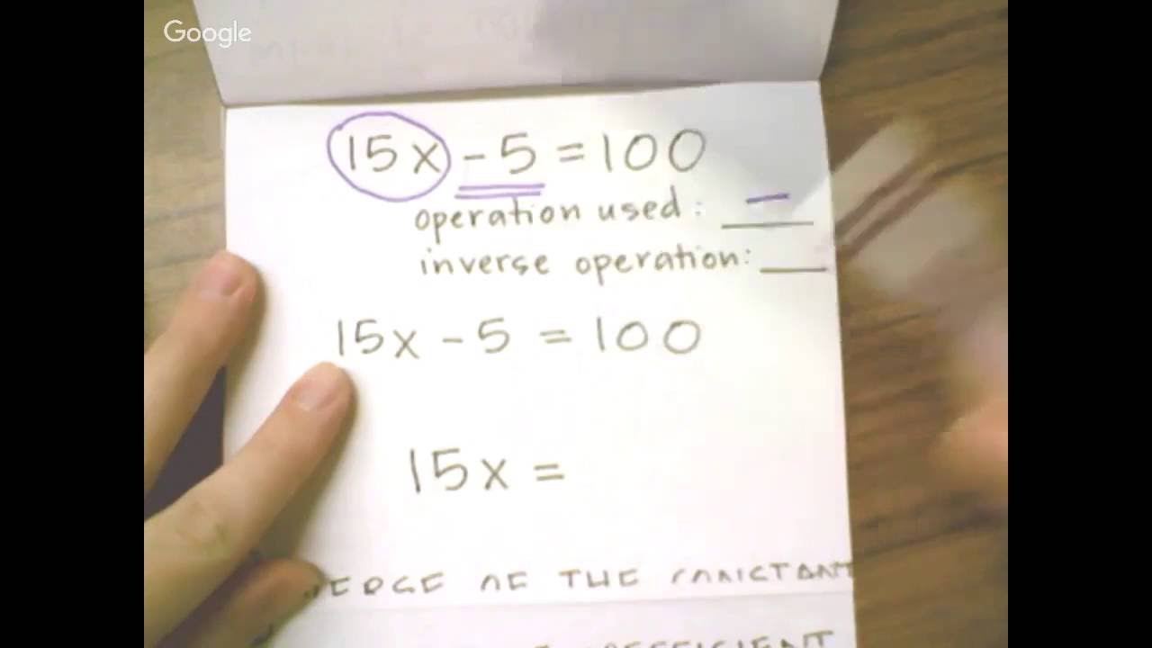 Two-Step Equations Foldable