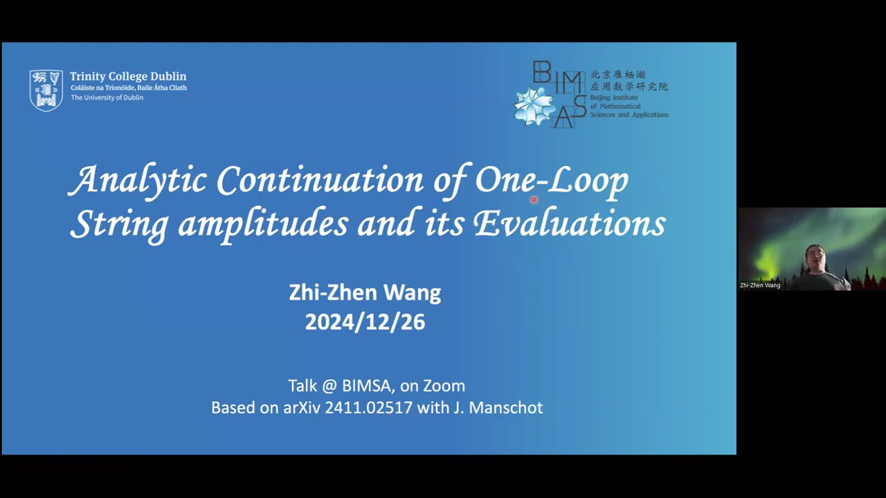 Zhi-Zhen Wang: Analytic Continuation of One-Loop String Amplitudes and its Evaluations