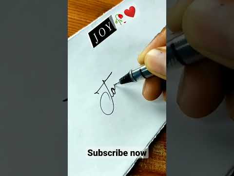 How to write 'JOY" Name Signature in cursive writing // #nareshcreator #cursive #signature#shorts