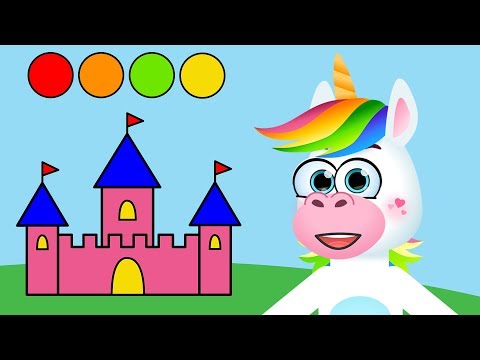 HOW TO DRAW a CASTLE Step by Step for Kids - Easy Castle Coloring Pages for Children