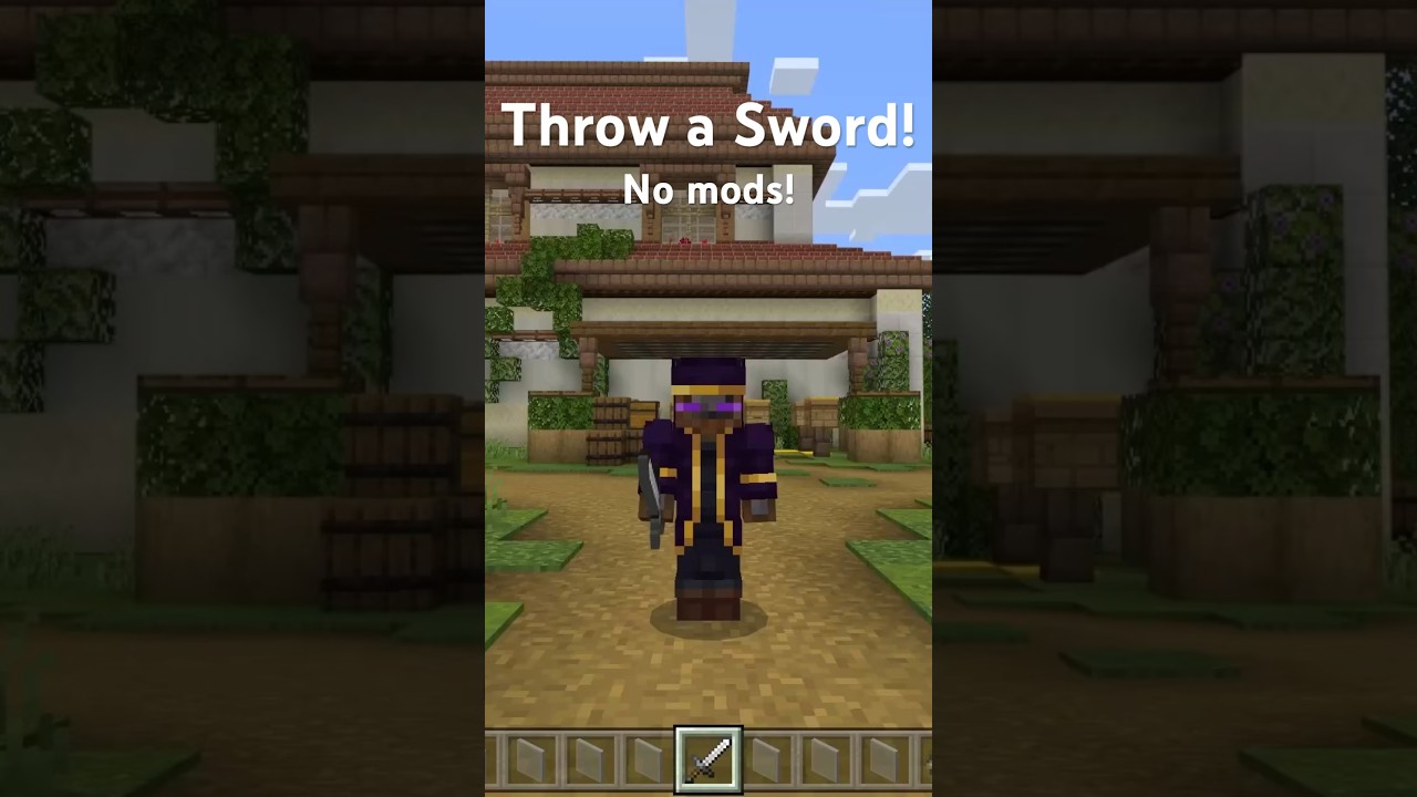 Using Command Blocks to Throw Swords! #minecraftcommands #minecraftguide #superhumanpowers