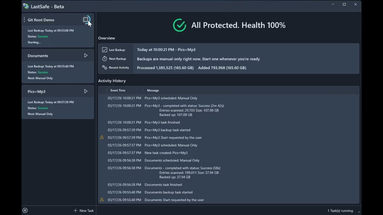 gitroot incremental backup