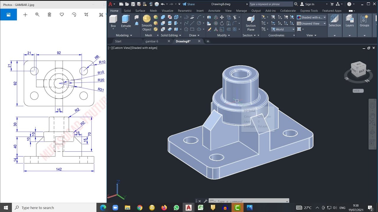 Exercise 2 AutoCAD 3D Modeling Tutorial For Beginner