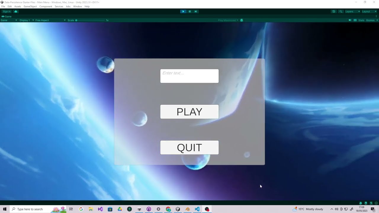 Persistent data in a Unity project