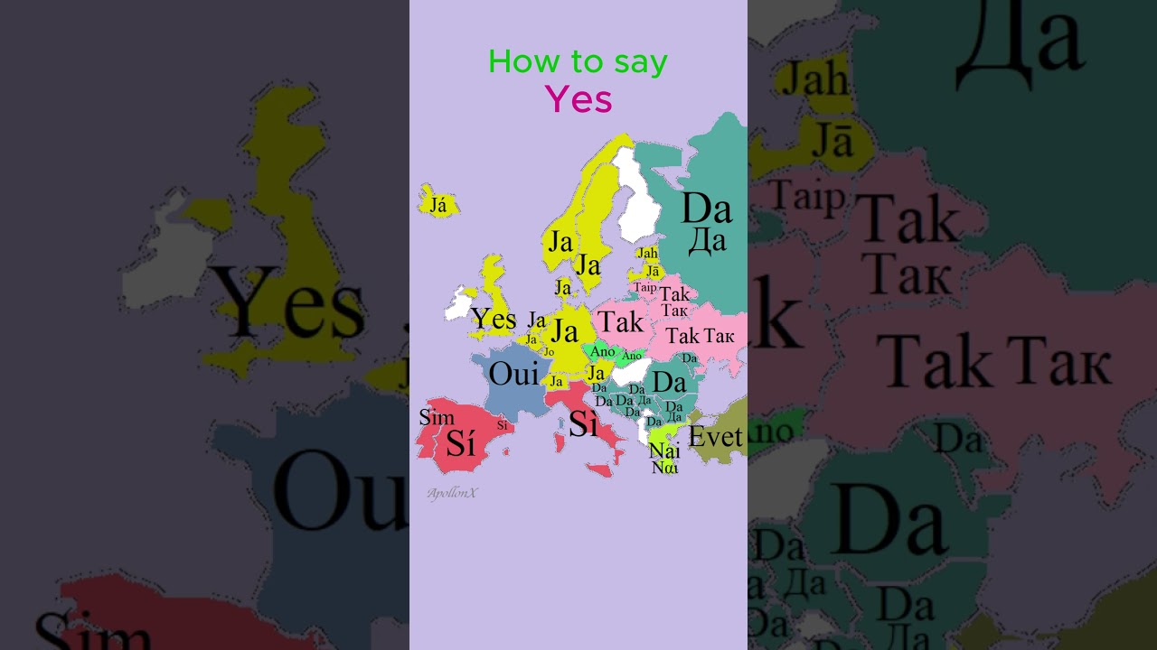 How to say Yes | European Languages Comparison #shorts #comparison #language #map