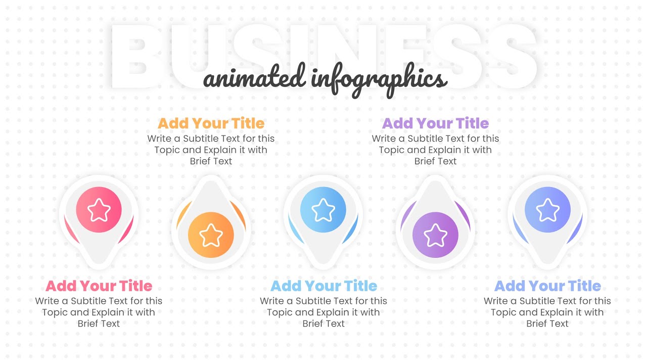 Free Animated PowerPoint 5 Steps Infographic Template