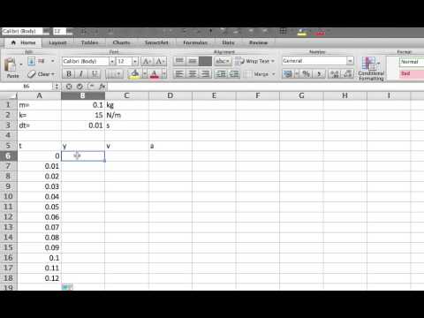 Numerical Calculations in a Spreadsheet | Intro Physics Lab