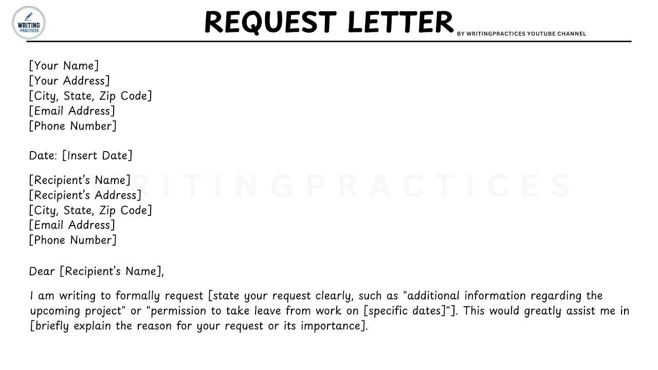 [LETTER TEMPLATE] How To Write A REQUEST LETTER in English Step by Step Guide | Writing Practices