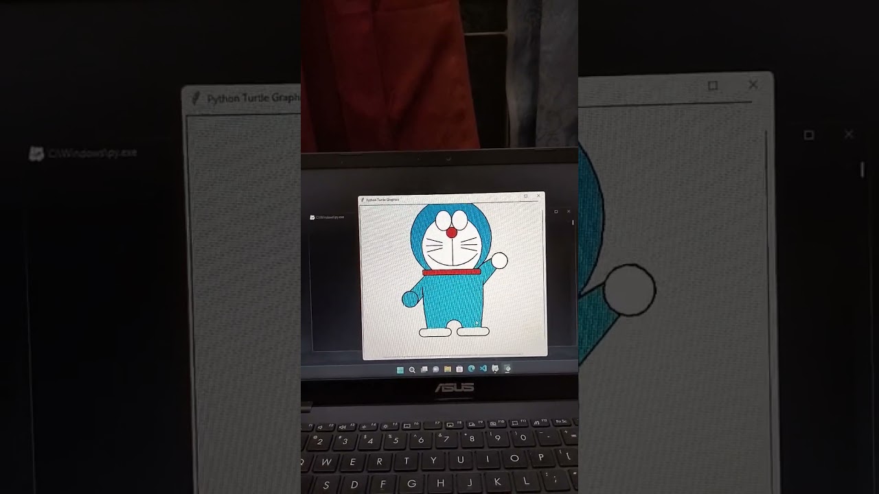 Drawing Doreamon using python #doraemon #python #shorts #drawing #coding #tech #turtle #programming