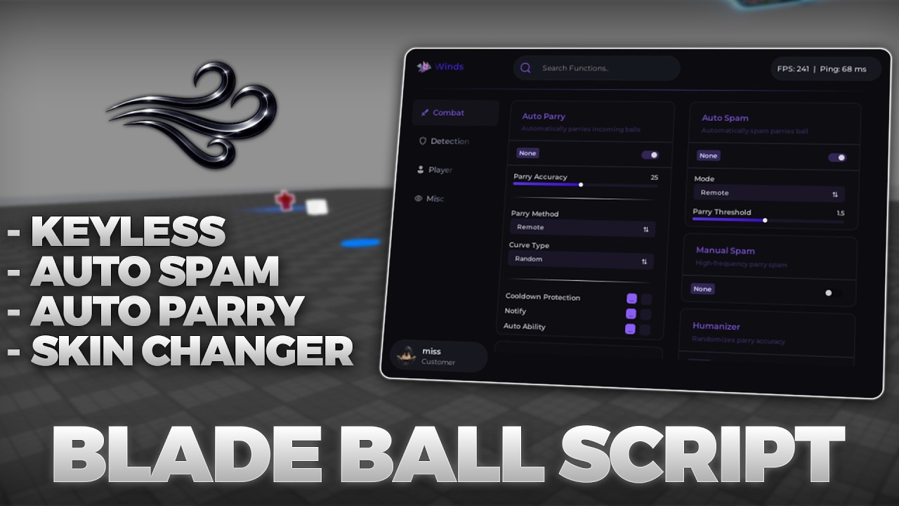 Blade Ball Script - Keyless, Skin Changer, Auto Parry, Auto Spam