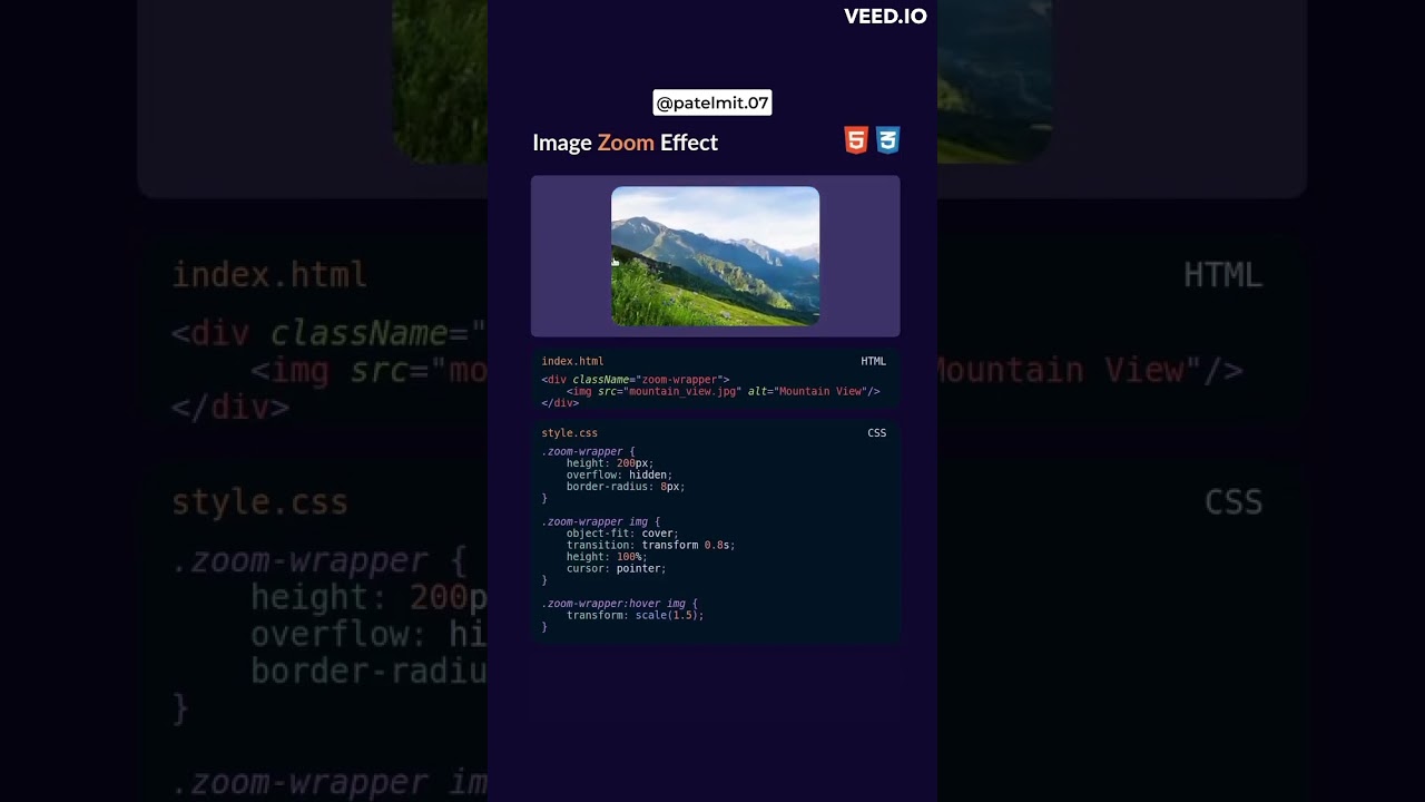Image Zoom Effect In HTML and CSS | Frontend Development