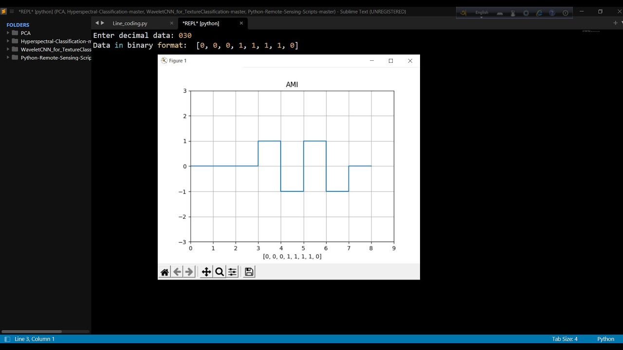 Line coding | Digital data representation with Python