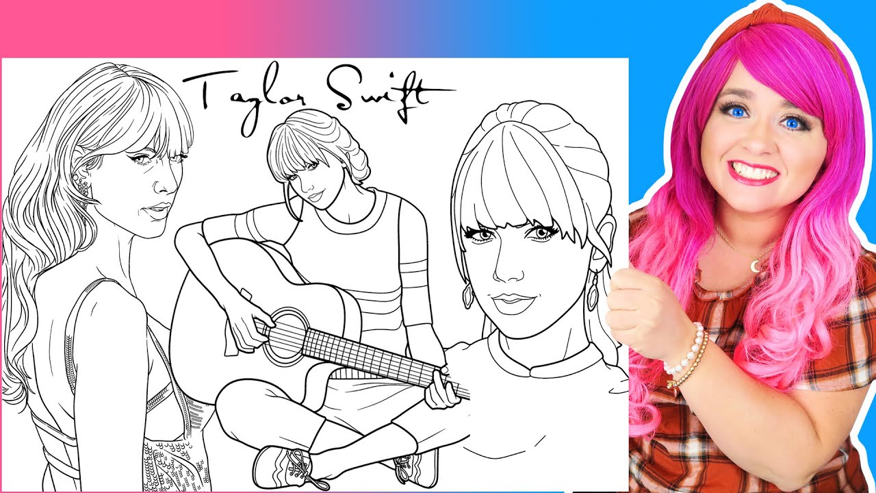 Coloring Taylor Swift Singer & Celebrity Coloring Pages | Taylor Swift Realistic Coloring Videos