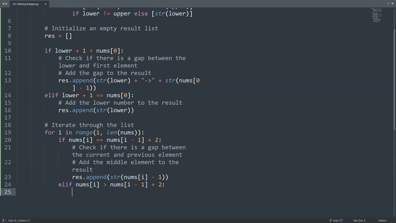 Leetcode 163. Missing Ranges in Python | Python Leetcode | Python Coding Tutorial | Python Code ASMR