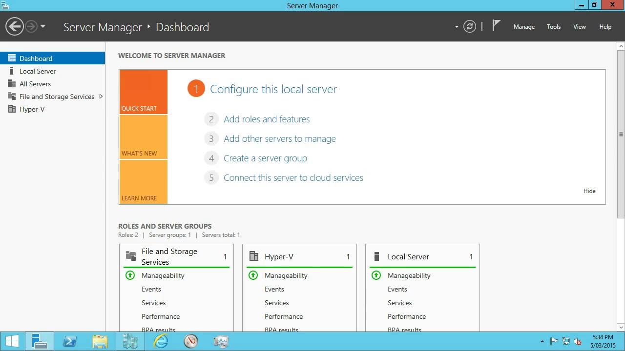 Windows Server 2012 R2 Server Manager