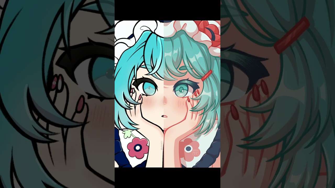 She didn’t wanna colour the whole thing 😭 #miku #hatsunemiku #vocaloid #anemonemiku #artcollab