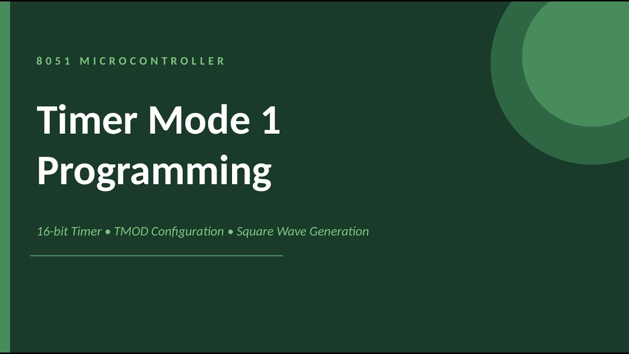 Timer Programming in Mode 1 of the 8051 microcontroller