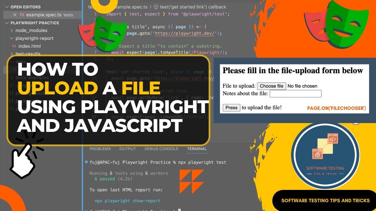 Upload File using playwright Typescript - Tips and Tricks