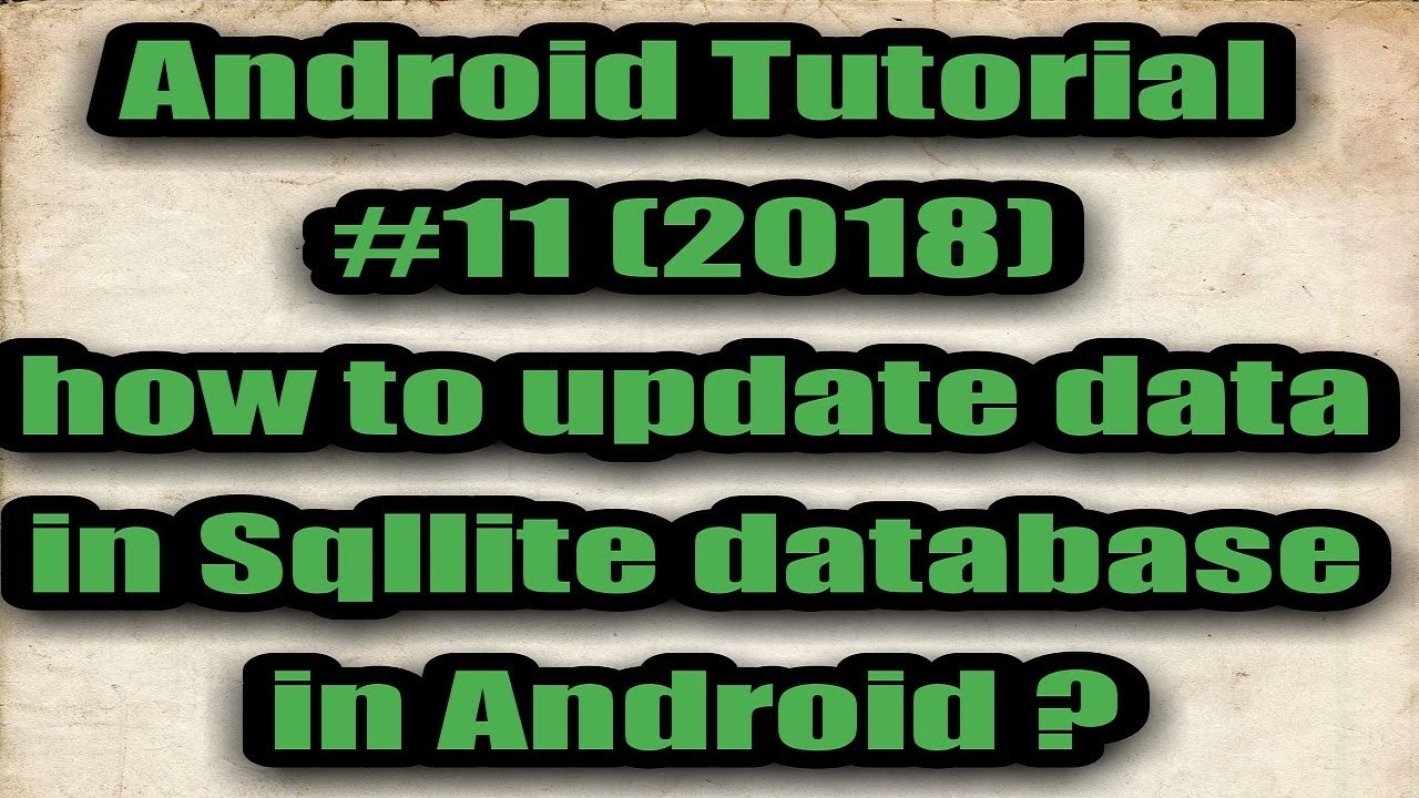 Update Data In Sqlite In Android