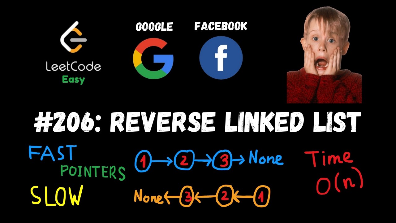 Reverse Linked List - Two Pointers, Recursion - Google & Facebook Interviews - LeetCode 206