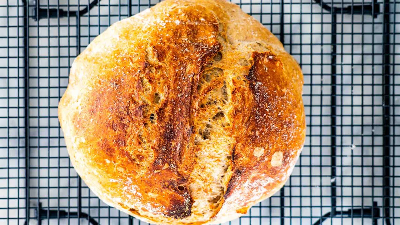 No Knead Whole Wheat Bread