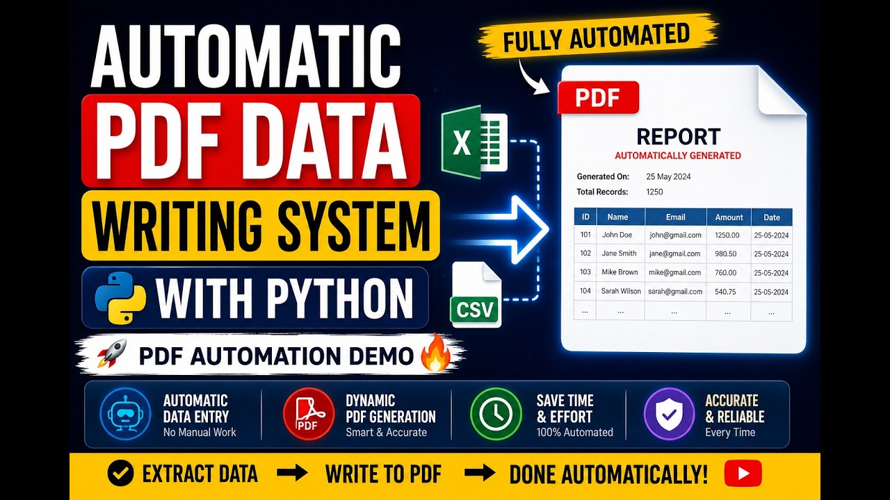Automatic PDF Data Writing System with Python | PDF Automation Demo 🔥