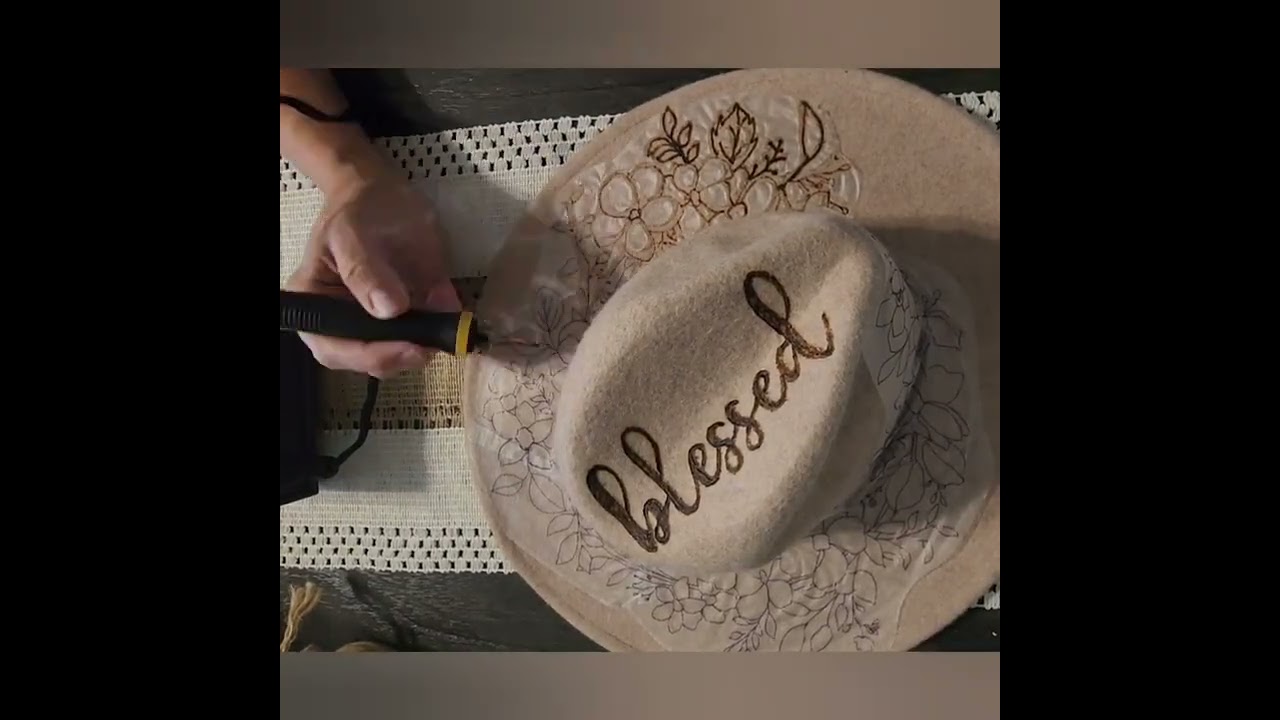 Burning a Wool Hat - Pyrography