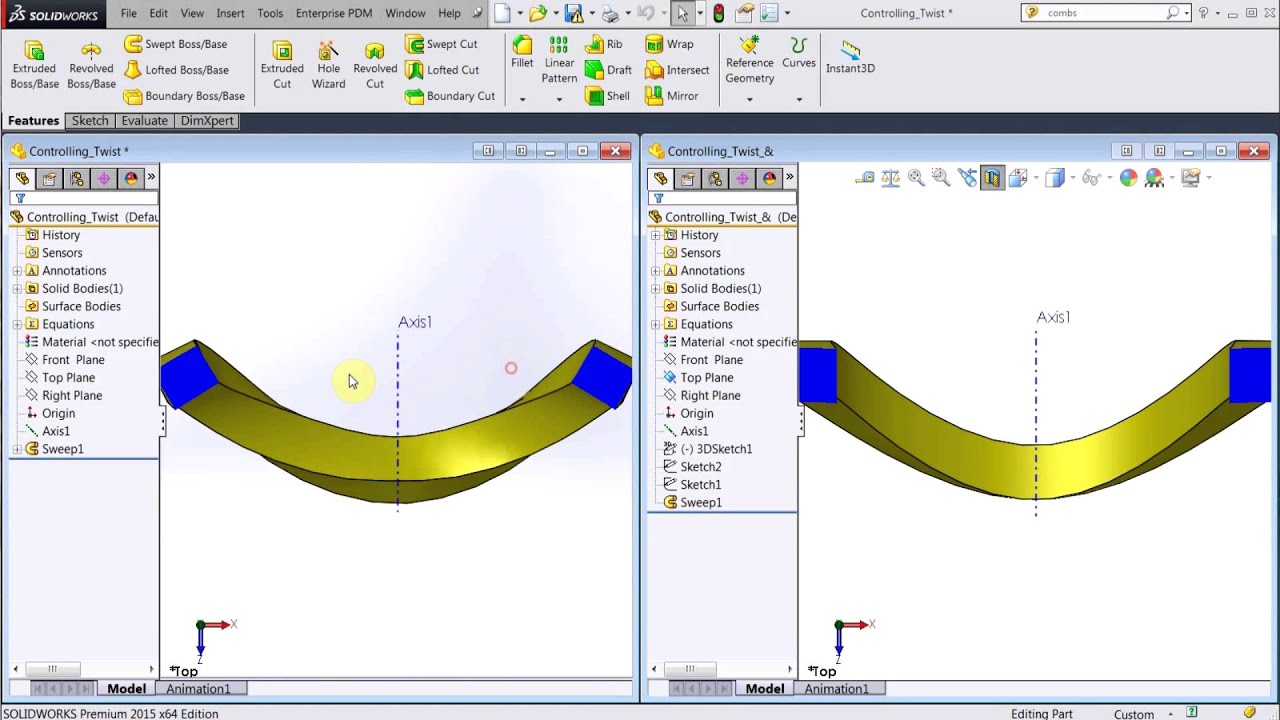 SOLIDWORKS - Advanced Sweep Feature Techniques