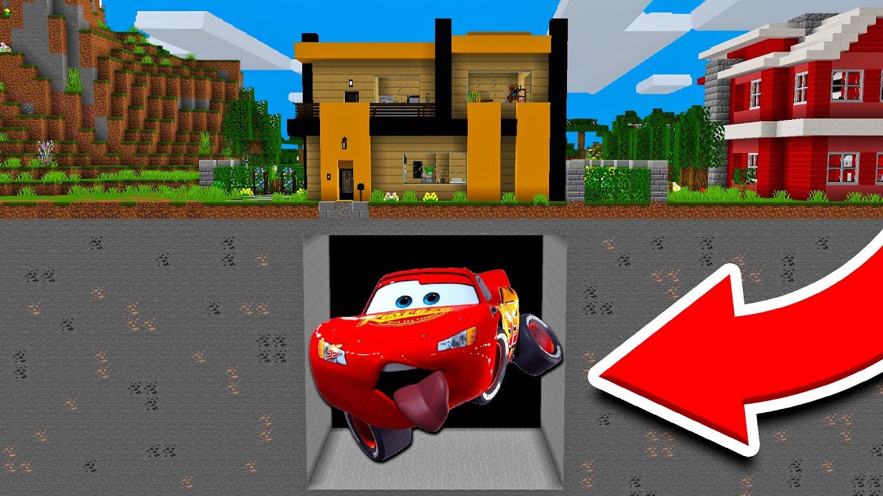 Aparece RAYO MCQUEEN GIGANTE Debajo de MI CASA en MINECRAFT 😱