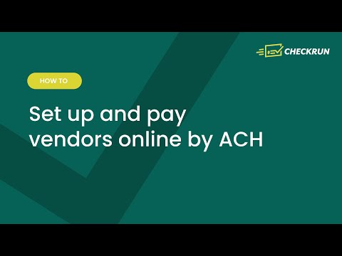 How to approve and pay vendors by ACH