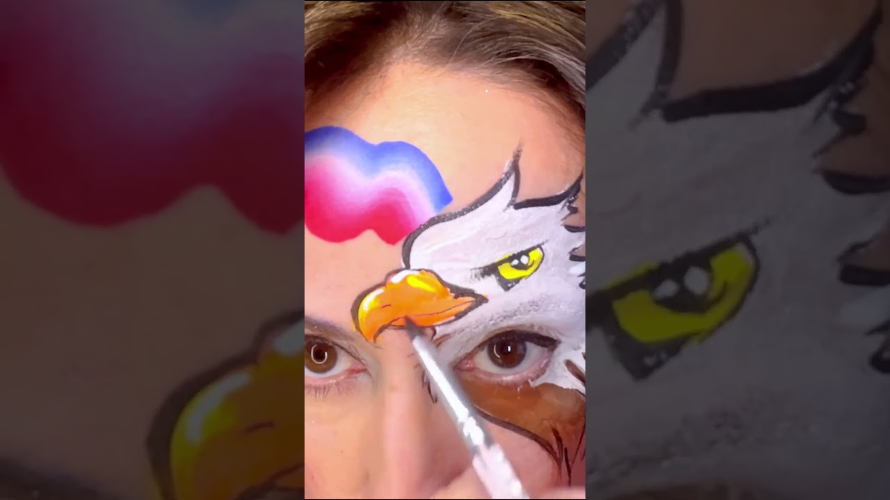 Patriotic Eagle Face Paint Tutorial - On the job ideas