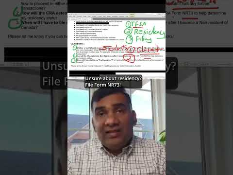 File NR73 to have the CRA determine your tax status!