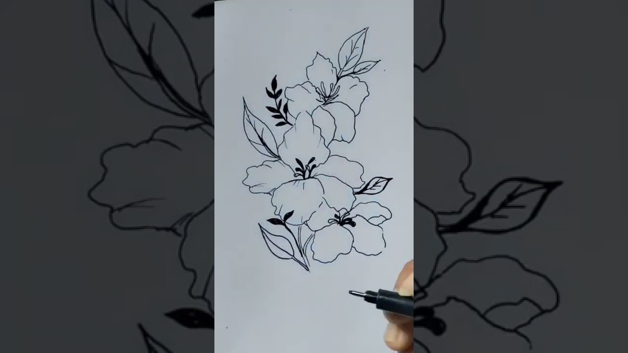 Gambar Bunga hitam putih. #shortsbeta