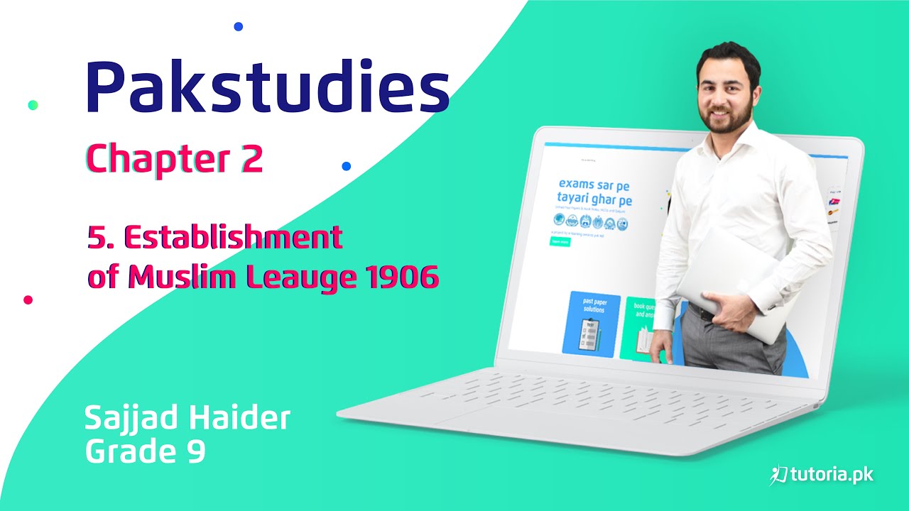 Pakistan Study Class 9 | Chapter 2 | Topic 5 | Establishment of Muslim Leauge 1906 | tutoria.pk