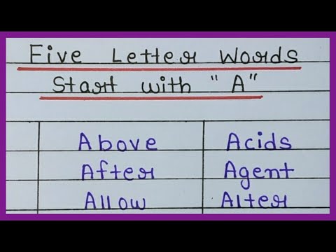 Five Letter Words Start With "A"||Five Letter Words in English||5 Letter Words.