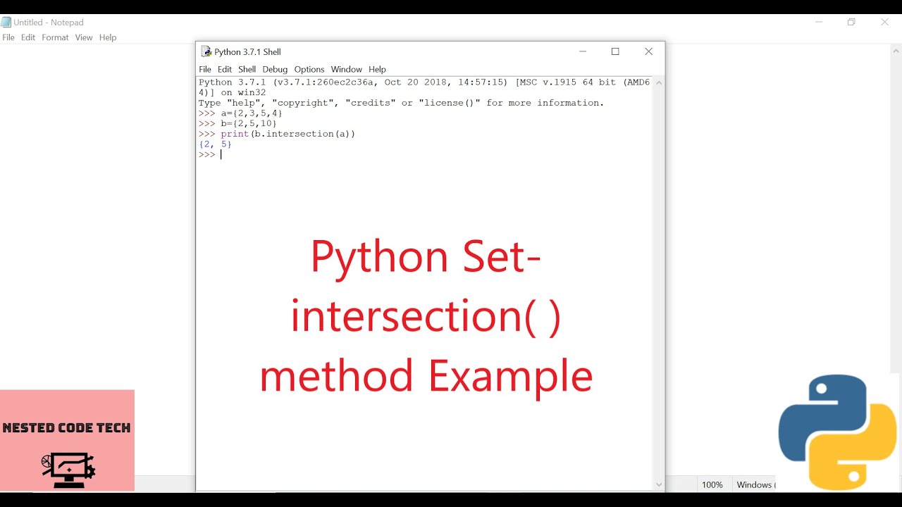 Python Set- intersection( ) method Example