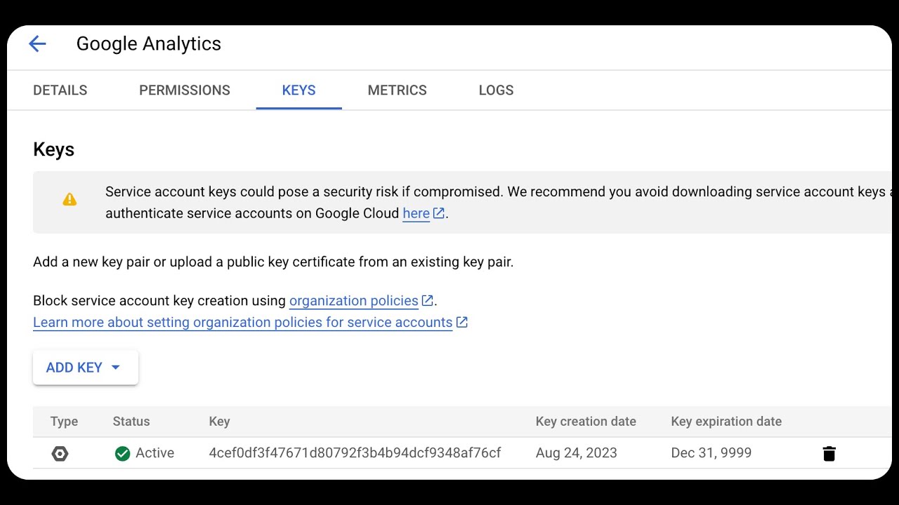 Connecting to the Google Analytics 4 Reporting API