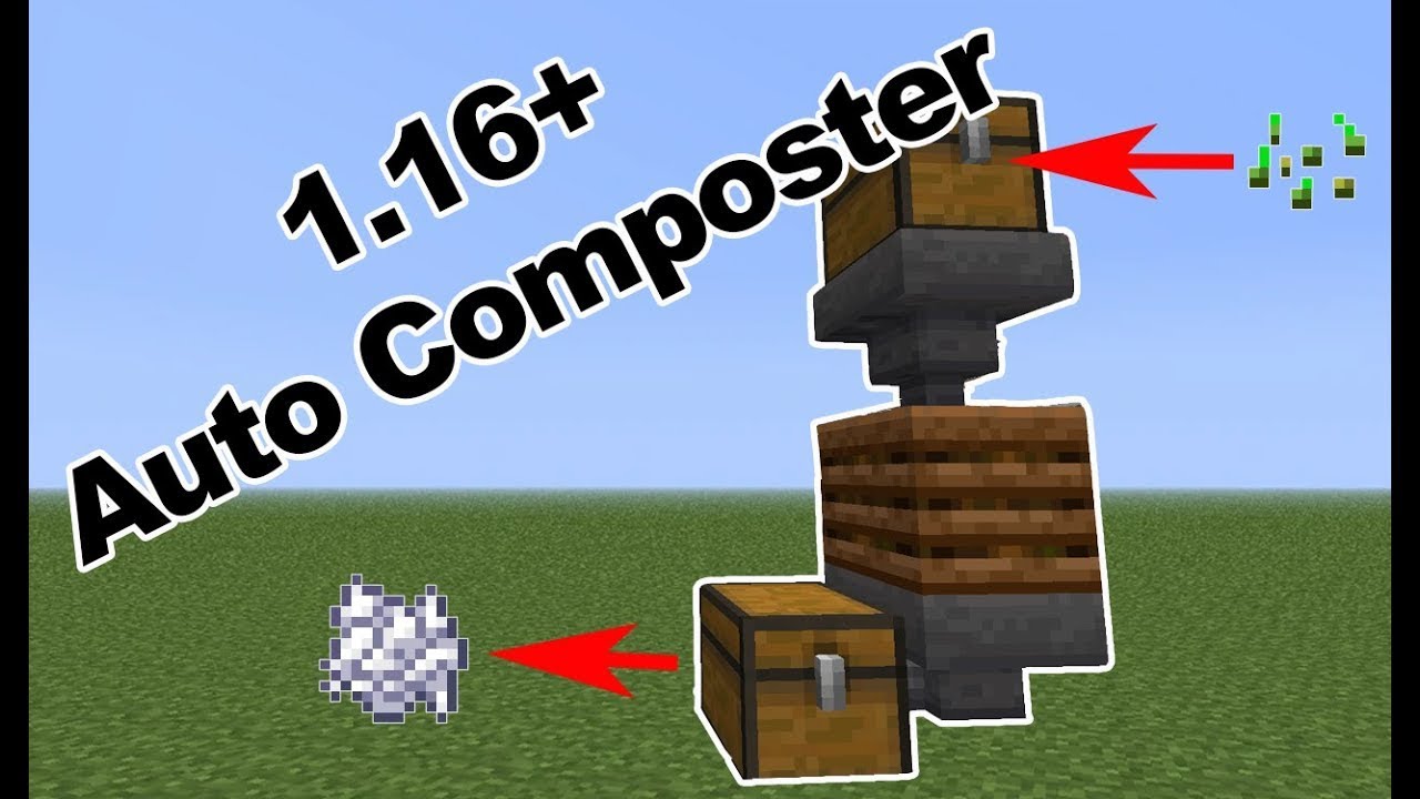Minecraft 1.16+ Automatic Compost Tutorial for Bonemeal - Super Easy Bonemeal Farm