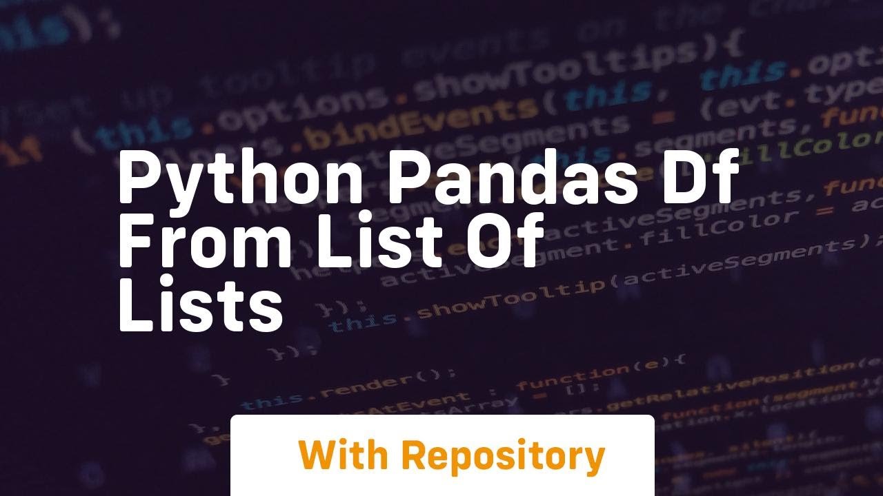 python pandas df from list of lists