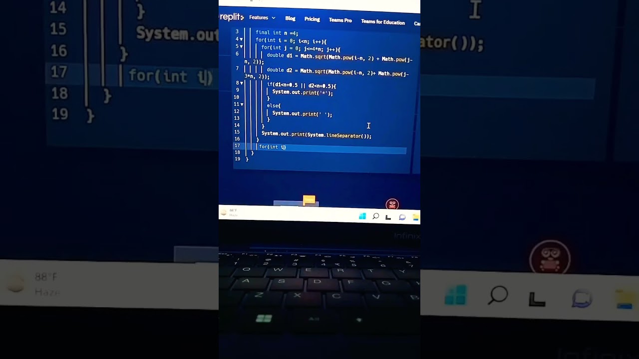 Impress your gf with a few lines of code, printing heart shape using java. #java #shorts #youtube