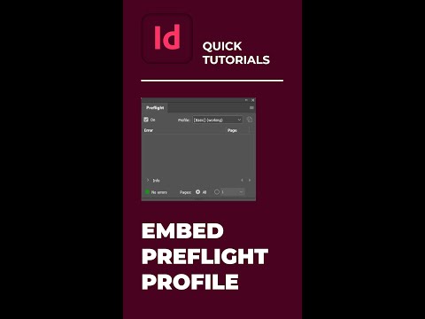 Embed preflight profile - Adobe InDesign Tutorial