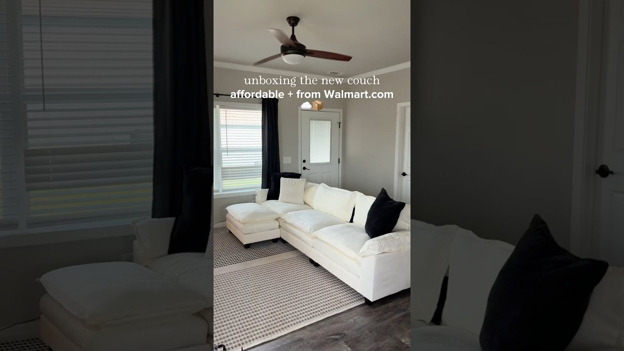 Just unboxed our new couch from Walmart and I’m OBSESSED 🛋️  — #walmartcreator #WalmartFinds