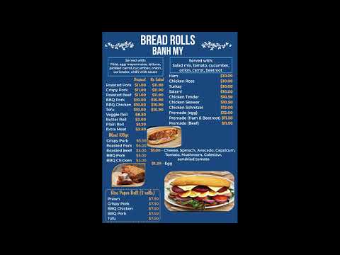 The menu of Cafe162 - Bread Rolls
