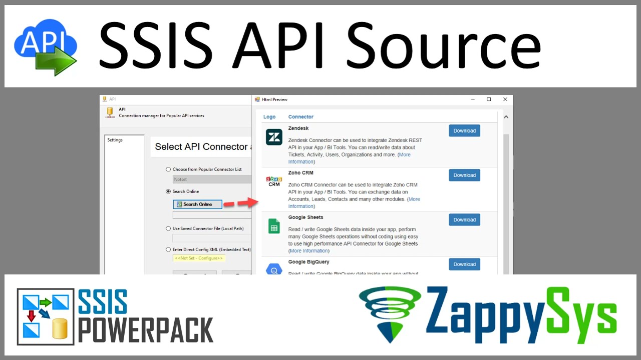 SSIS API Source - Read data from popular API Data Sources using predefined Connector File