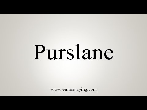 How To Say Purslane