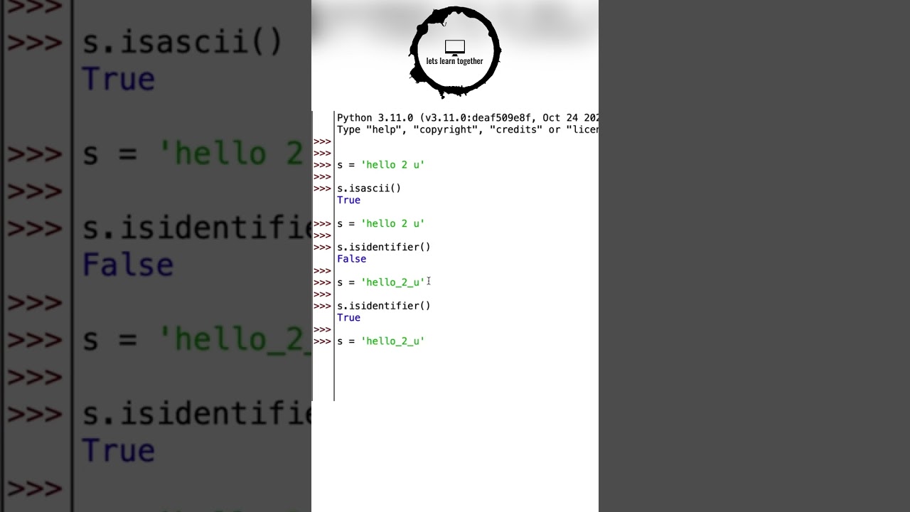 Python String Method (Isidentifier)