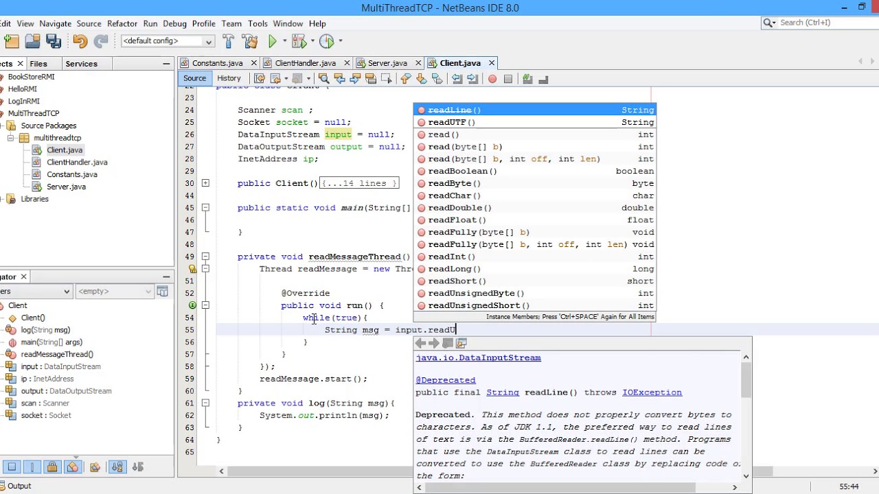 #9 TCP Simple Chat Program Multi Threads using Java Part 3
