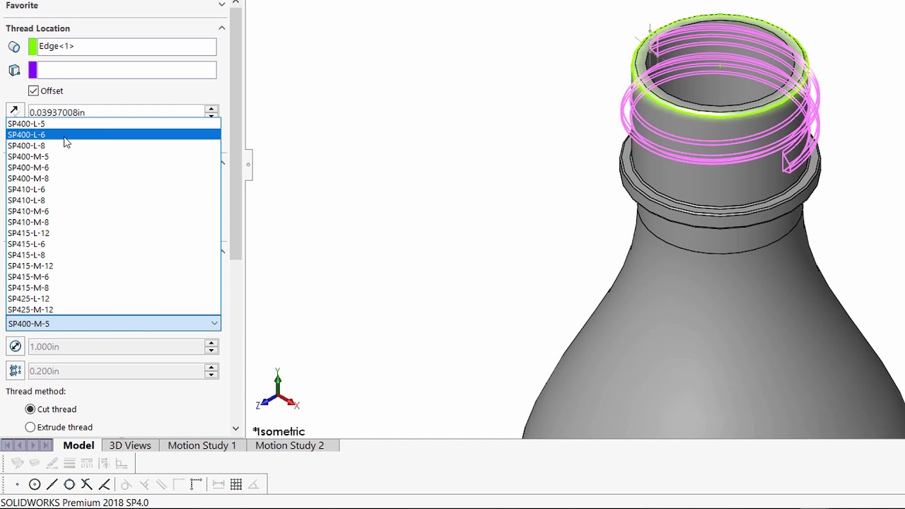 SOLIDWORKS - How to Use Thread Feature - Part 1