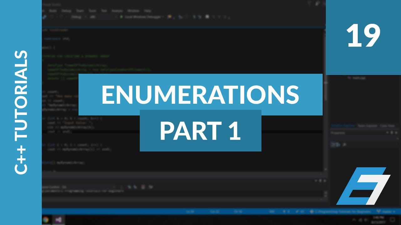 C++ Programming Tutorials - 19 - C++ Enumerations Part 1 - Eric Liang